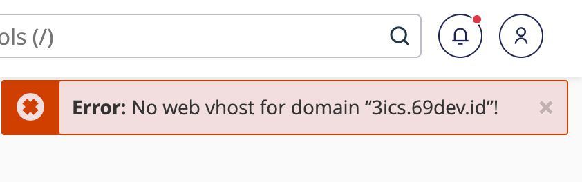 Error: No web vhost for domain – cPanel